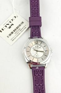 Coach | Accessories | Coach Womens Boyfriend Purple Logoembossed Watch ...